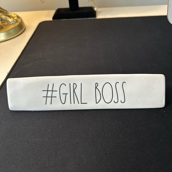 Rae Dunn | Office | Rae Dunn Desk Sign Paperweight Plaque Girl Boss ...